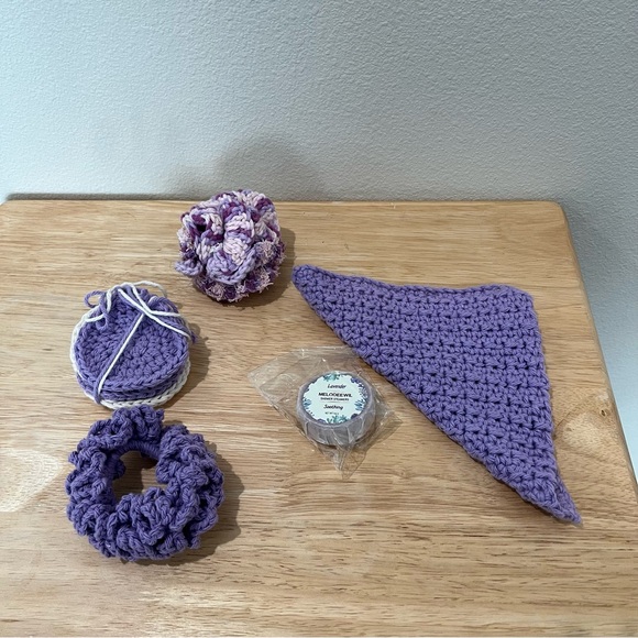 Hand Crafted | Bath | New Handmade Purple And White Crochet Bath Spa ...